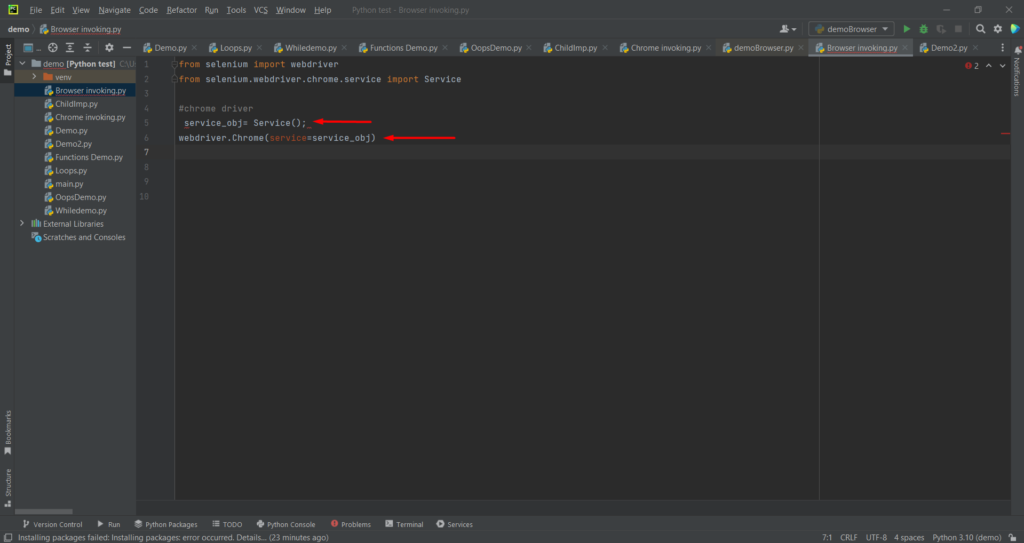 Selenium Python Invoke Chrome Browser And Load Site To Automate