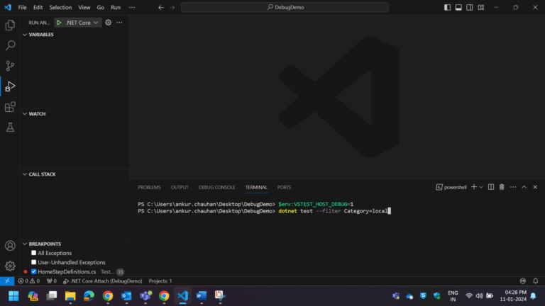 How to Debug .NET C# Specflow Project in VS Code? - DS
